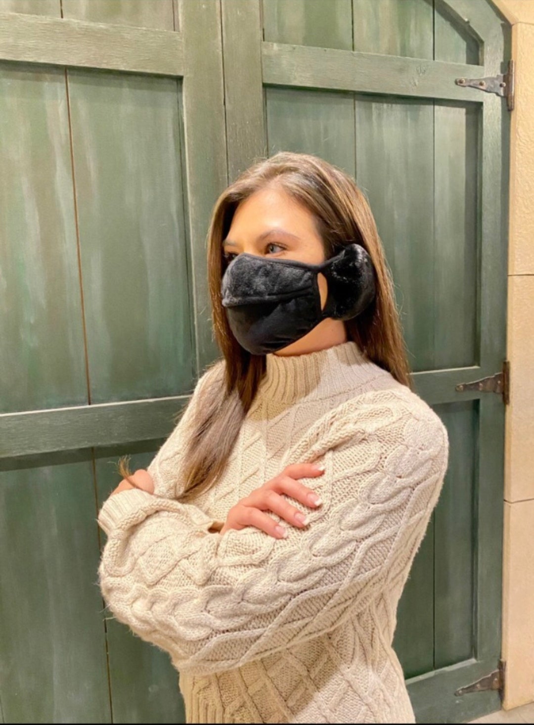 Winter Face Mask With Ear Muffs, Warm Winter Face Cover, Two in One Ear ...