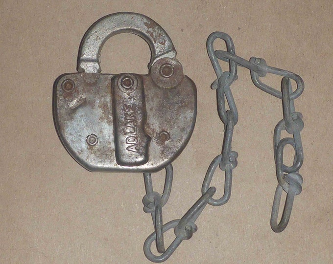 Antique AT&SF Adlake Steel Railroad Lock - 75 on Rivet -looks Like a 'N ...