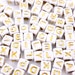 White and Gold Cube Letter Beads, 100 Pcs Alphabet Beads, ABC Acrylic ...