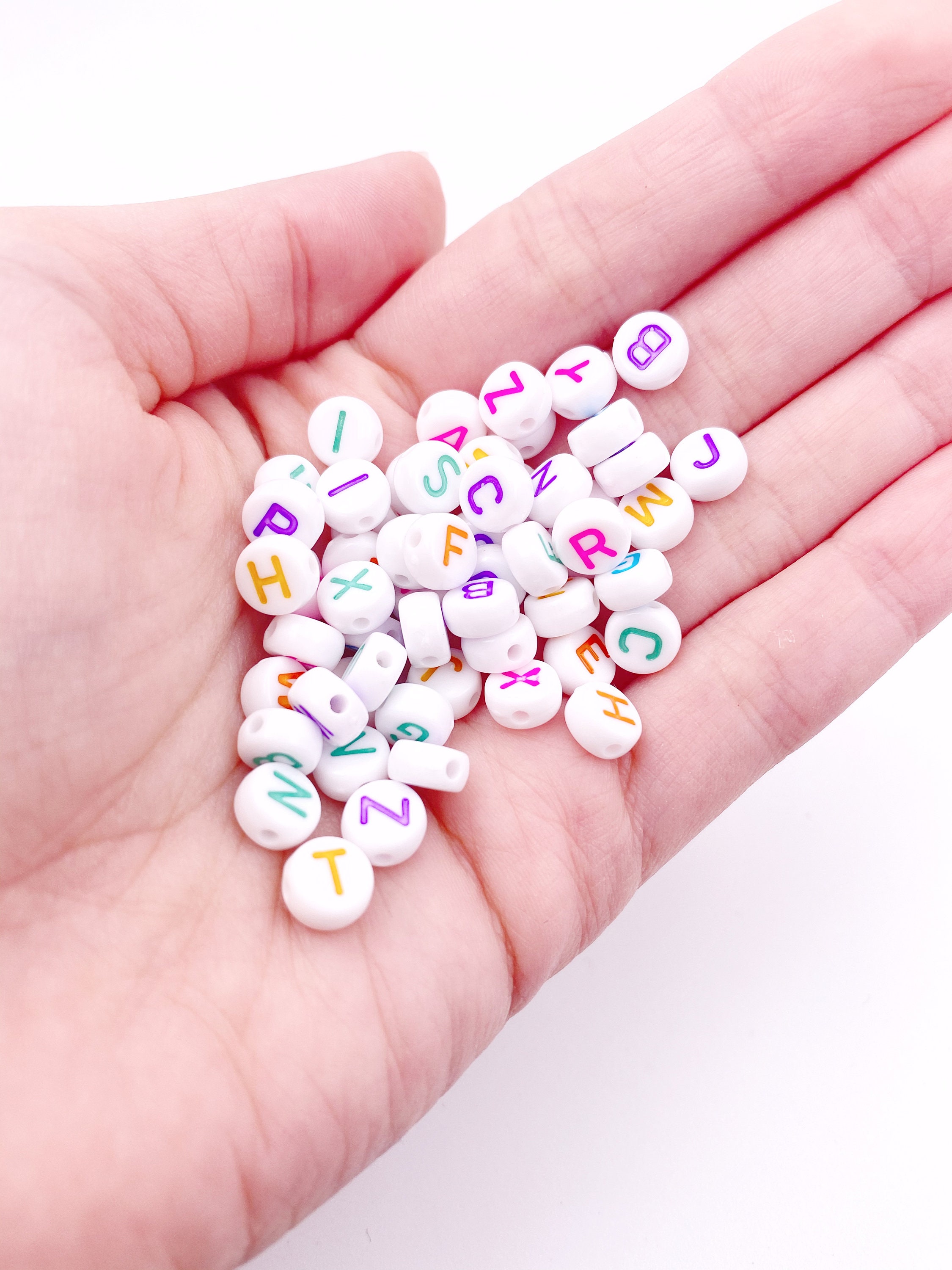 ABC Colored Letter Beads 100 Pcs Alphabet Beads Rainbow - Etsy