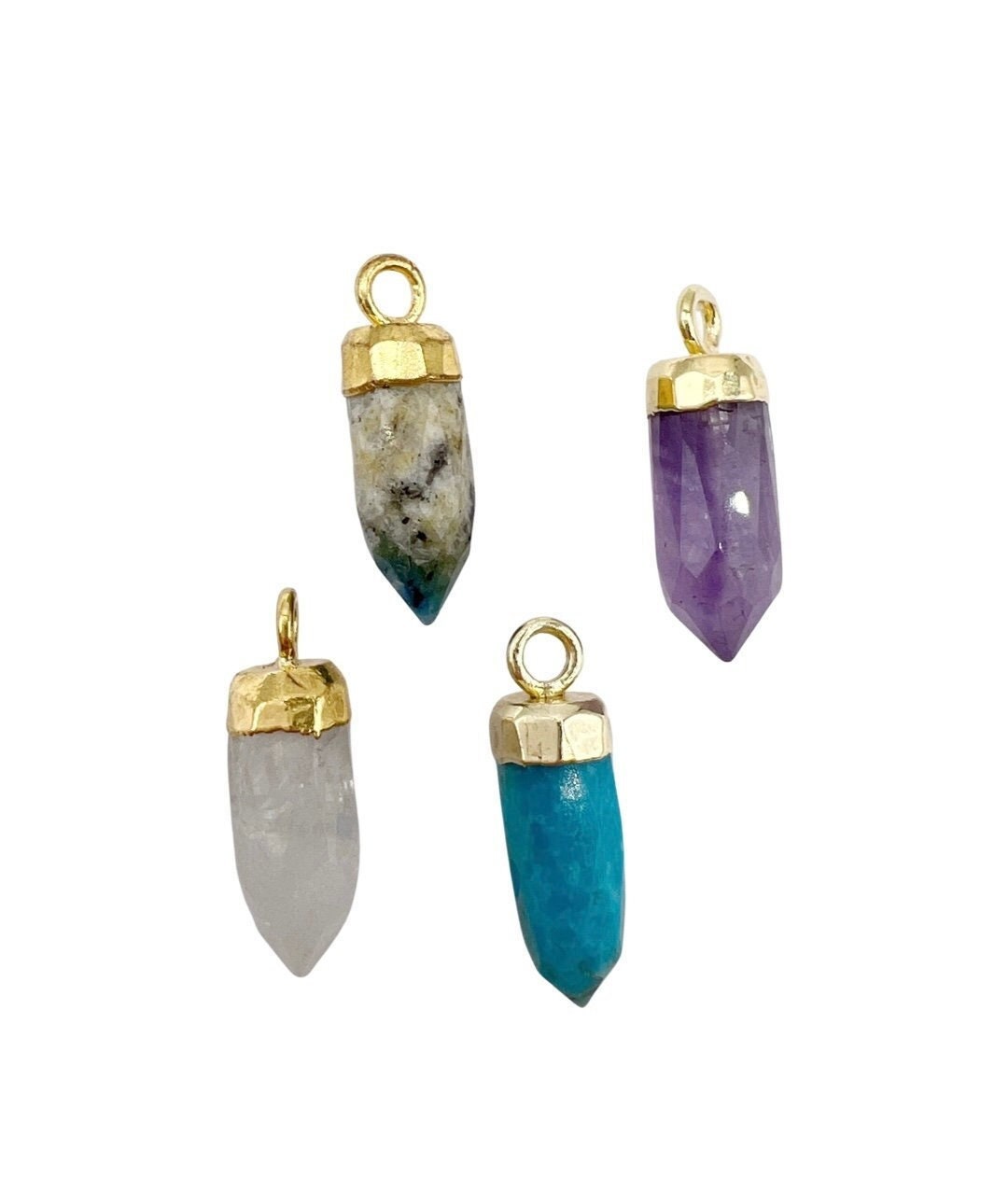 Pendulum Natural Stone, 1pc, Natural Stone Charms, Gold Pendant ...