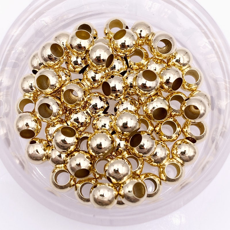 Large Hole Gold Beads - Etsy
