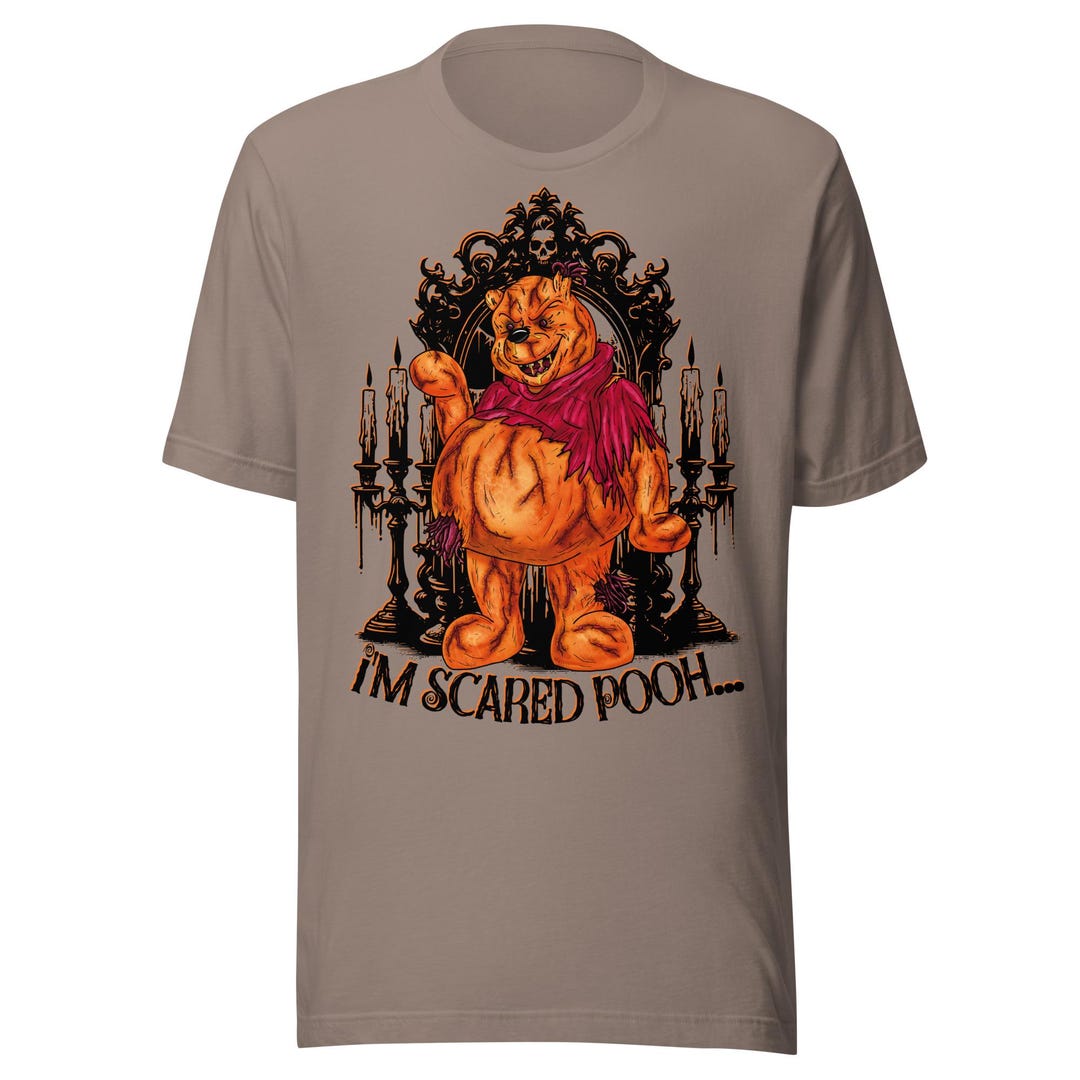 I'm Scared Pooh Unisex T-shirt Pooh Bear and Halloween Zombie Fans - Etsy