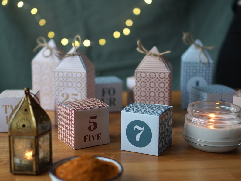 Printable Advent Calendar BOHO Countdown to Christmas DIY | Etsy