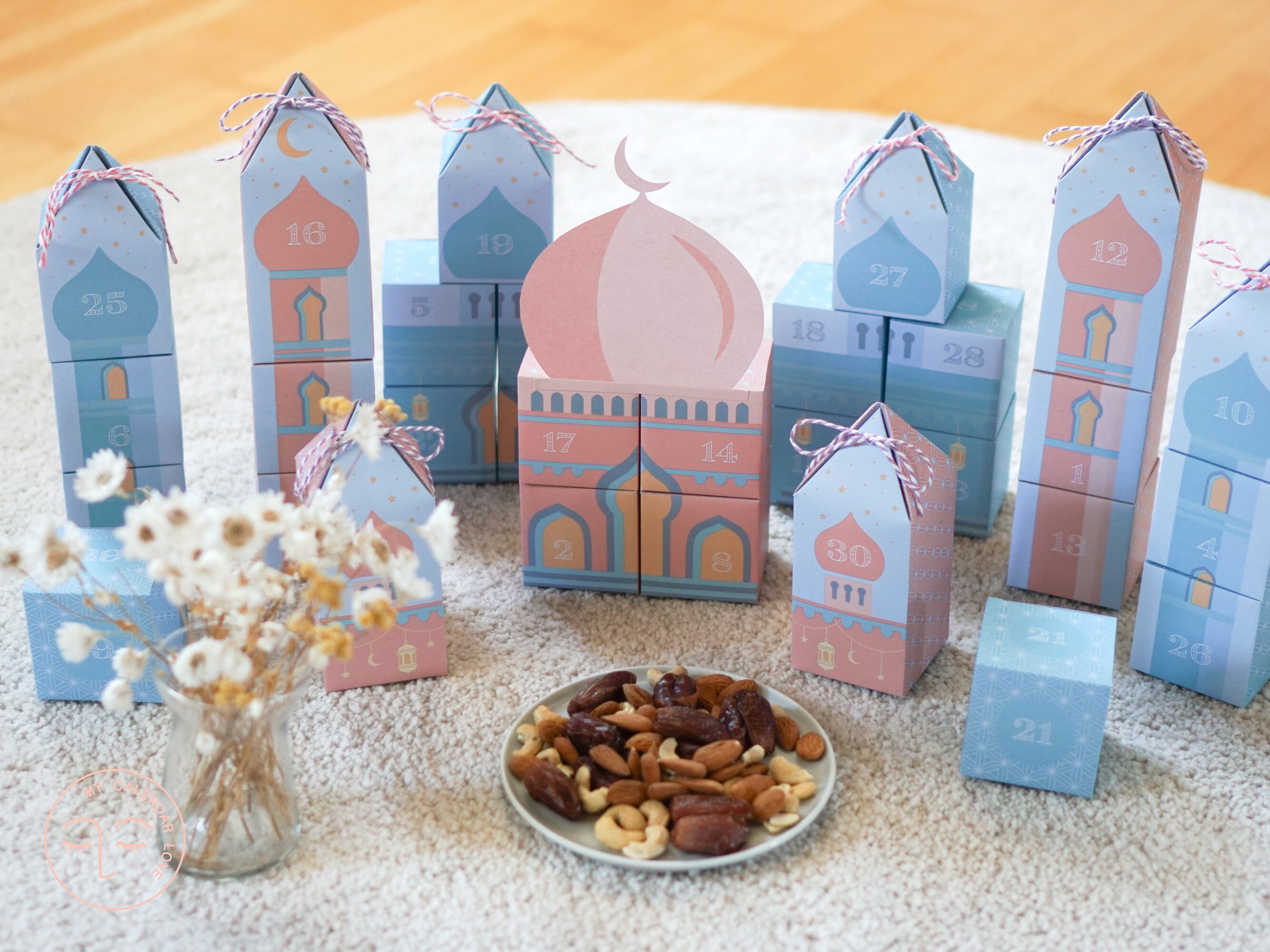 Ramadan Countdown Calendar "mosque" to Print, Cut Out & Fill, 30 Boxes ...