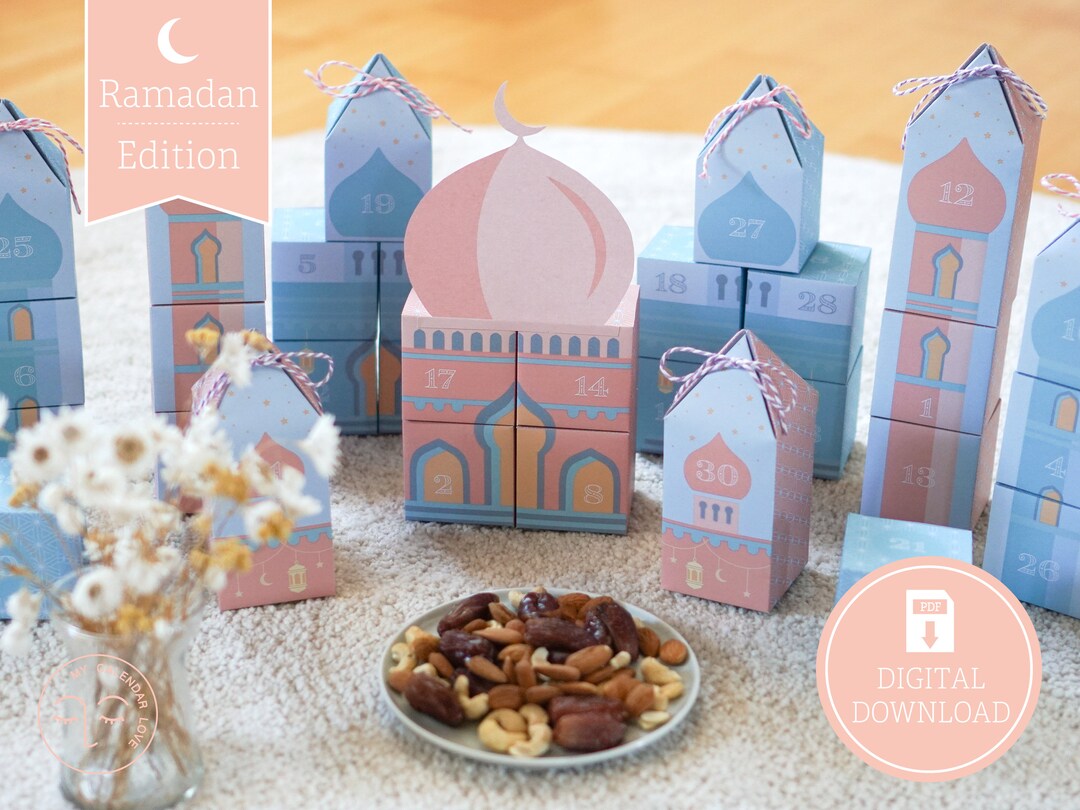 Ramadan Countdown Calendar "mosque" to Print, Cut Out & Fill, 30 Boxes ...