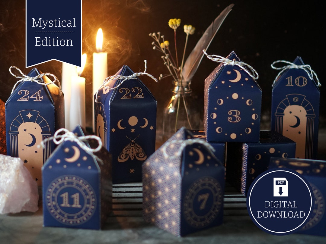 Advent Calendar "mystical" to Print, Cut Out & Fill, 25 Boxes Incl ...