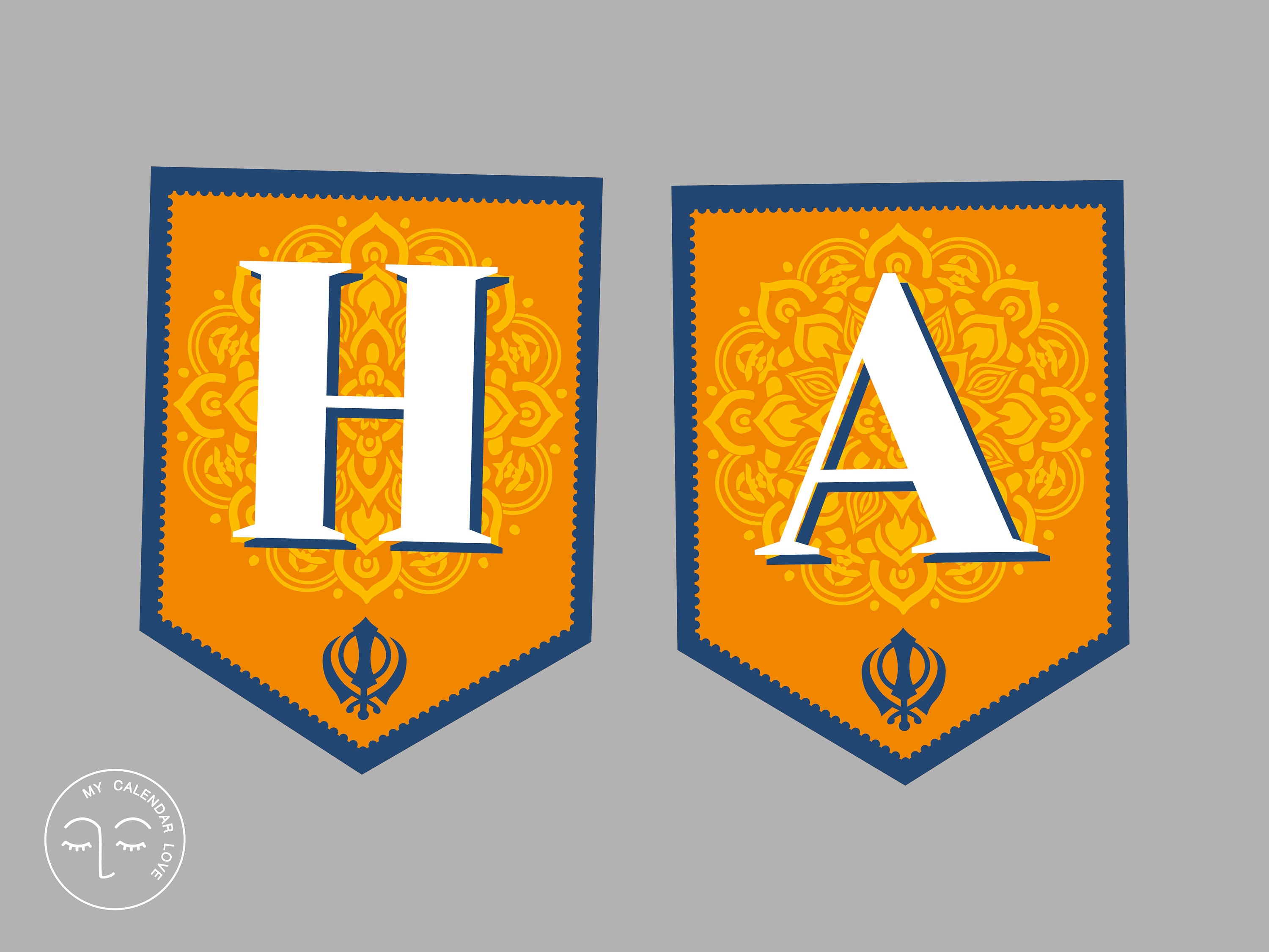 Happy Vaisakhi Banner to Print & Cut Out, 13 Flags as Digital Download ...