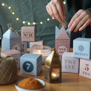 Printable Advent Calendar, BOHO, Countdown to Christmas, DIY, Instant ...