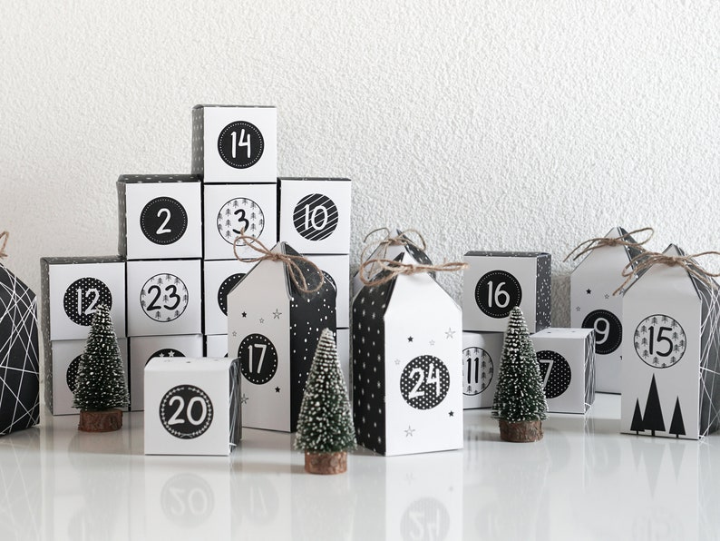 Advent Calendar "hygge" to Print, Cut Out & Fill, 25 Boxes Incl ...