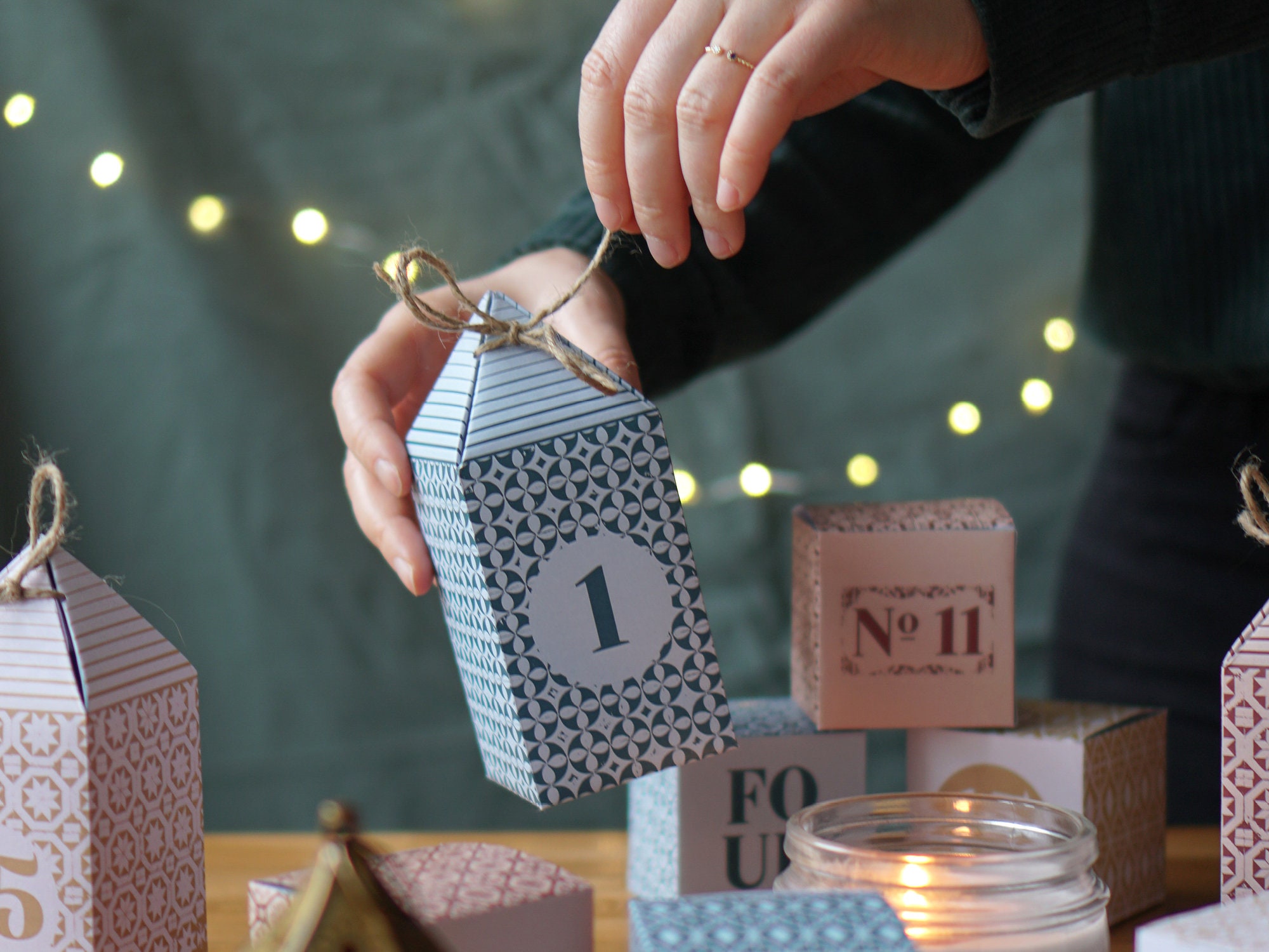 Printable Advent Calendar BOHO Countdown to Christmas DIY | Etsy