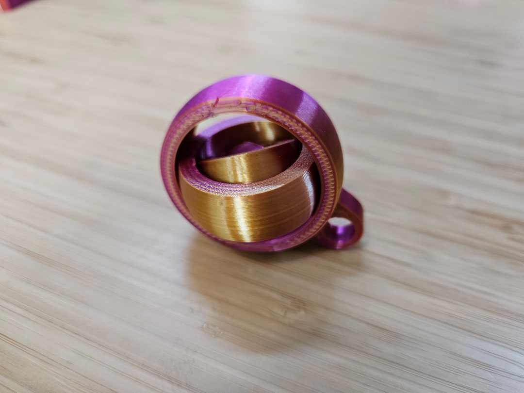 3D Printed Fidget Arc Gyro Gimbal Fidget Toy Keyring High Quality 3D ...