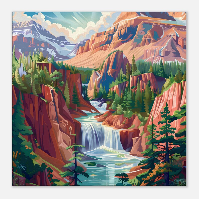 Glacier National Park Digital Printable Art File Landscape Landmark ...