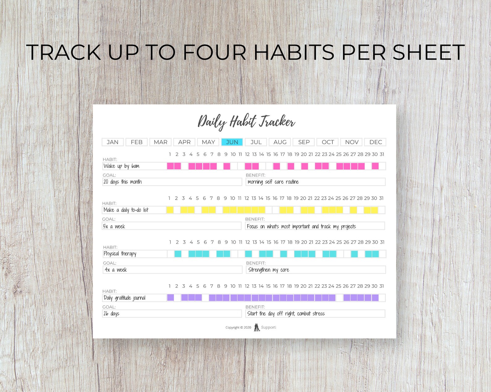 Daily Habit Tracker, Printable PDF, Instant Download, Monthly Goal ...