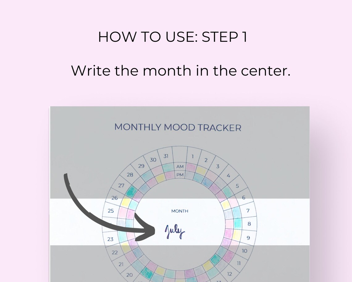 Monthly Mood Tracker Printable, Feelings Journal, Daily Mood, Daily ...