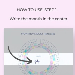 Monthly Mood Tracker Printable, Feelings Journal, Daily Mood, Daily ...