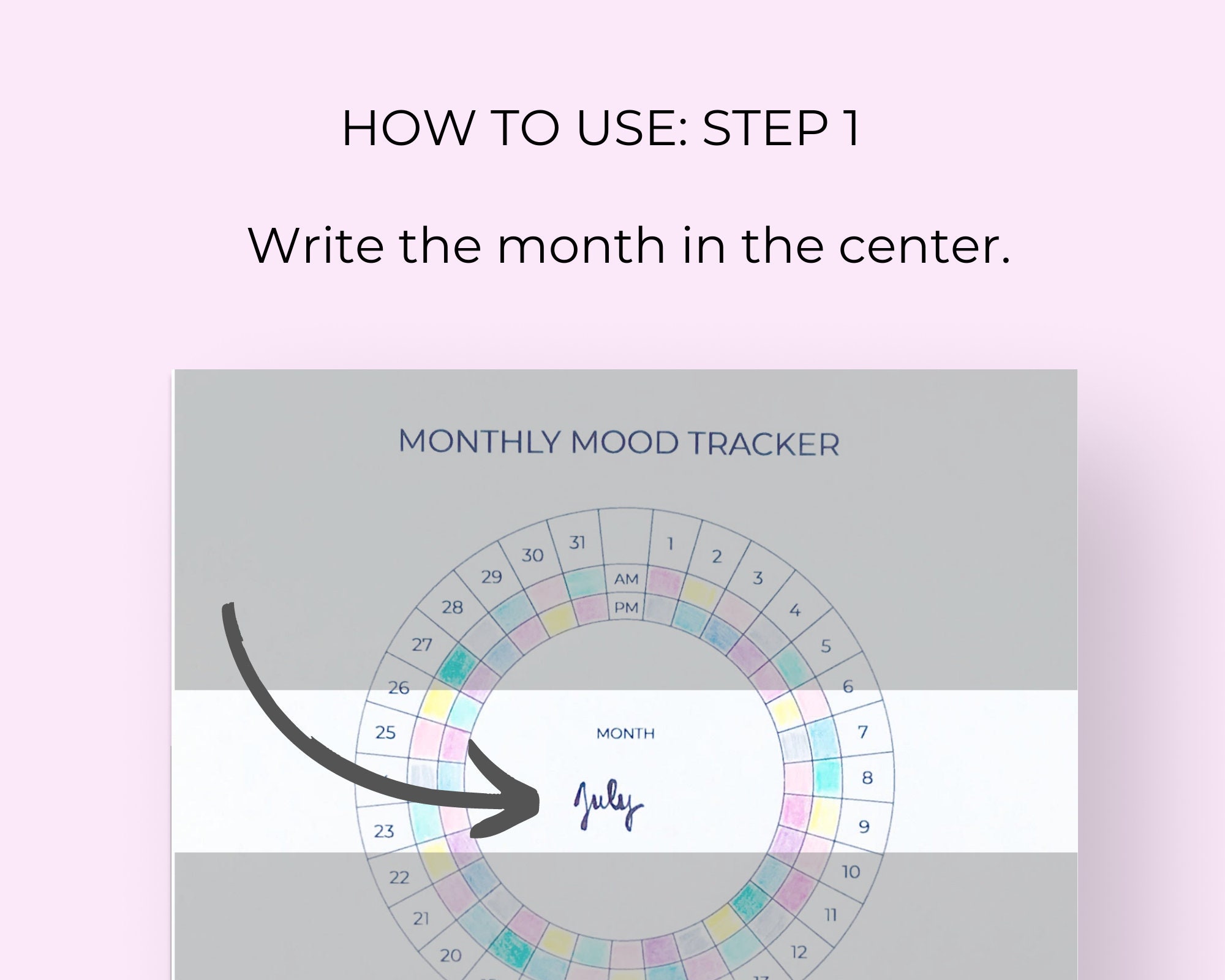 Monthly Mood Tracker Printable, Feelings Journal, Daily Mood, Daily ...