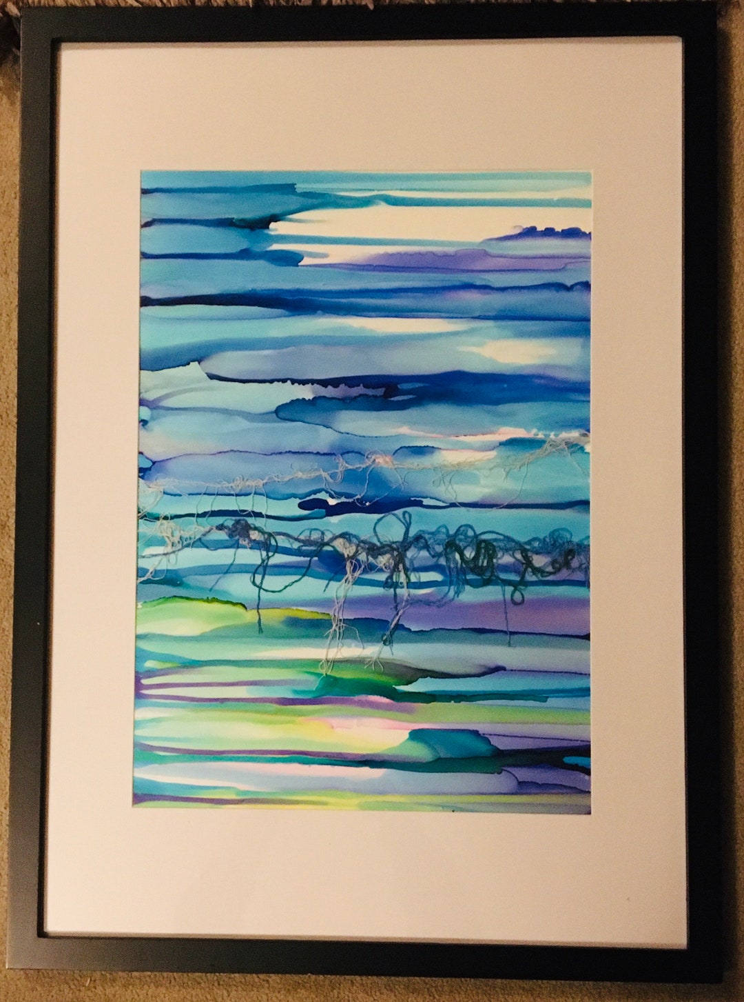 Blue Landscape Painting - Etsy