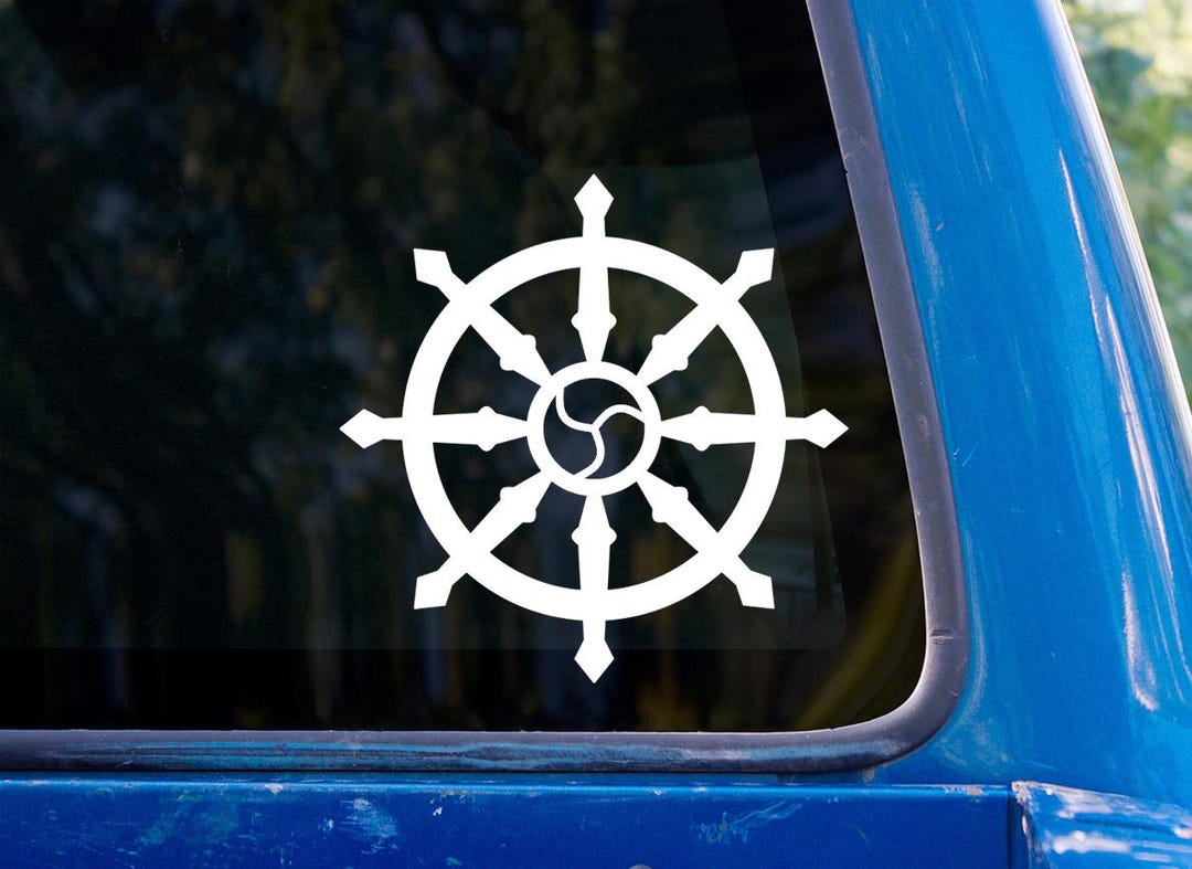 Dharmachakra Vinyl Sticker - Wheel of Dharma Car Decal - Buddhist ...