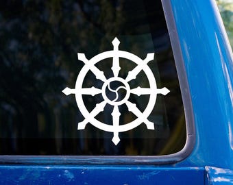 Buddhist Dharma Wheel Vinyl Decal - Etsy