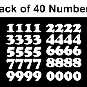 Set of 40 Vinyl Sticker Numbers Cooper Font - Etsy