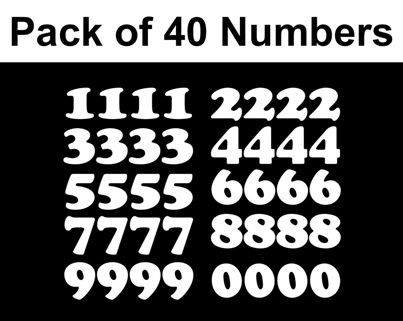 Set of 40 Vinyl Sticker Numbers Cooper Font - Etsy