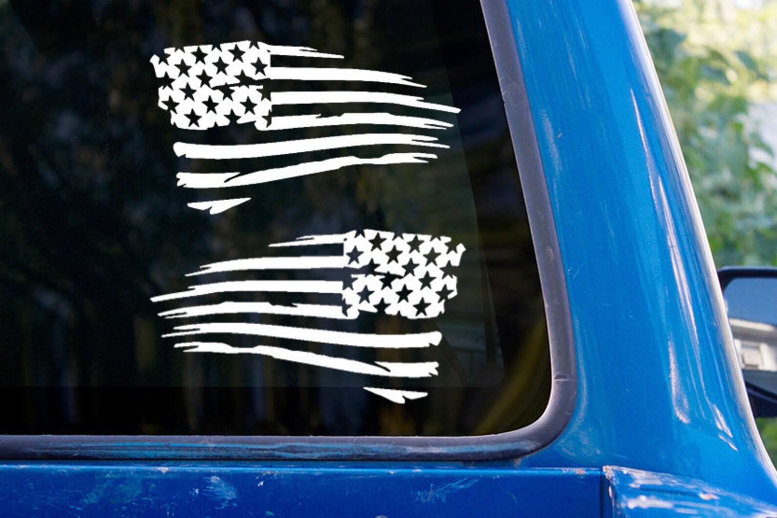 Distressed American Flag Decals - 1 Forward and 1 Backward - Etsy
