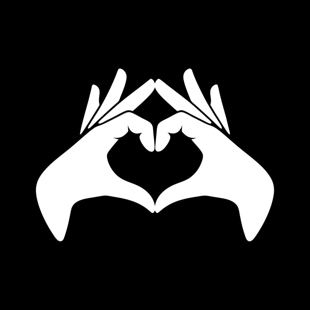 Hand Heart Vinyl Sticker - Heart Sign Love Decal - Etsy