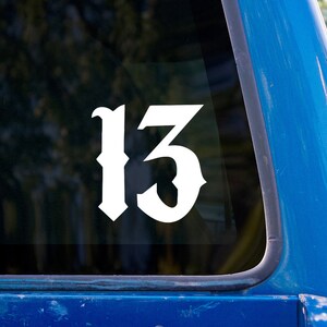 Number 13 Vinyl Sticker Decal - Etsy