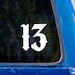 Number 13 Vinyl Sticker Decal - Etsy