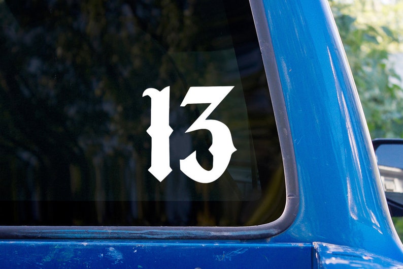 Number 13 Vinyl Sticker Decal - Etsy