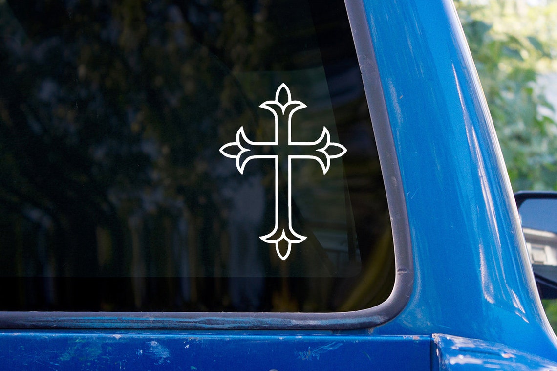 Decorative Cross Religious Decal | Etsy