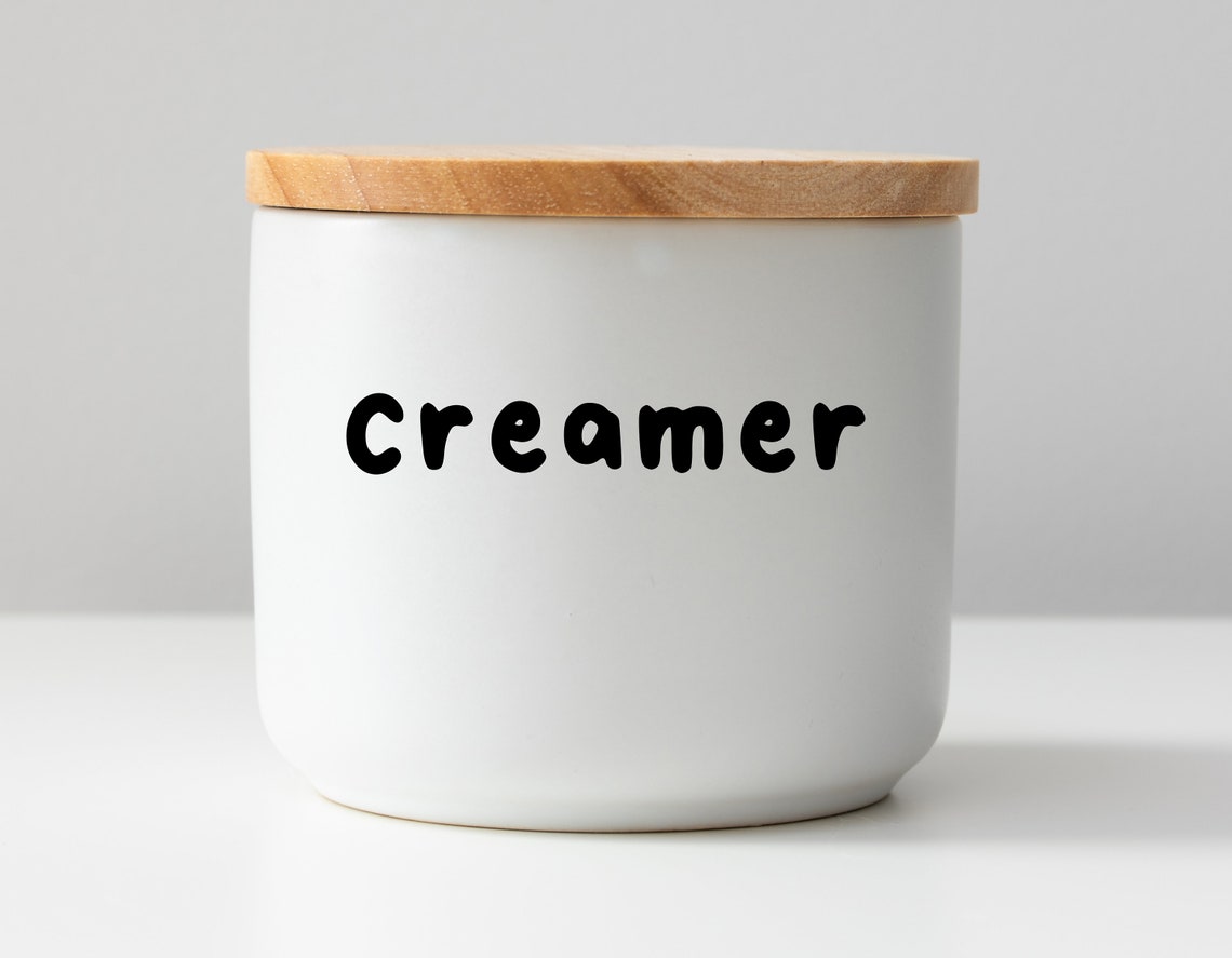 Creamer Jar Label - Coffee Creamer Cup Kitchen Decal Sticker - Etsy