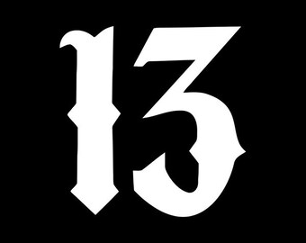 Custom Logo Vinyl Decal Sticker Lucky Number 13 Spade Your Custom Text ...