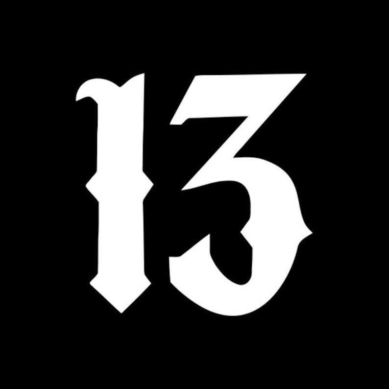 Number 13 Vinyl Sticker Decal - Etsy