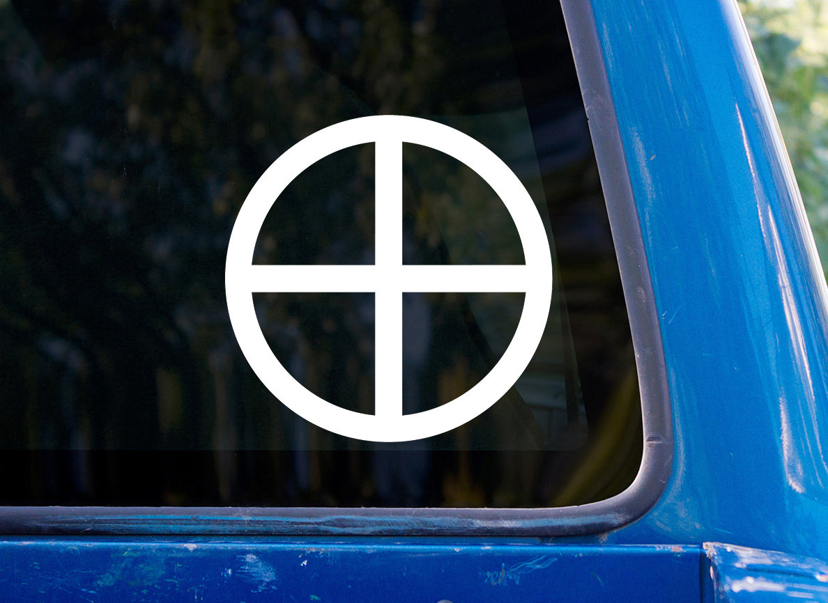 Sun Cross Symbol Vinyl Sticker - Solar Seasons Decal - Etsy