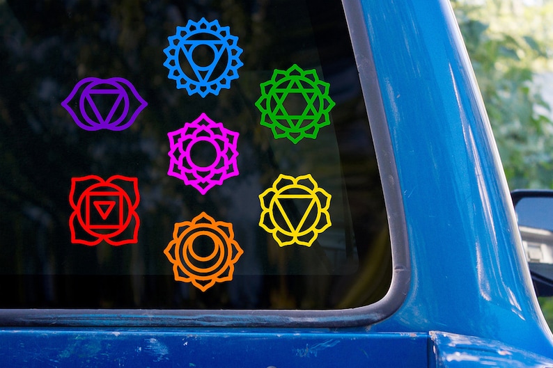 Chakra Symbols Vinyl Sticker Decals 7 Pack | Etsy