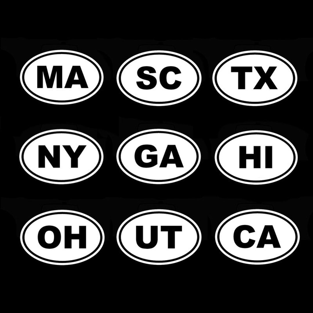 State Oval Decal - Chose Your State - Etsy