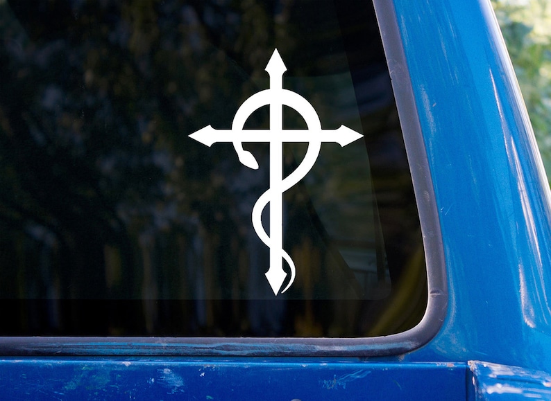 Serpent Cross Vinyl Sticker Decal, Occult Symbol - Etsy