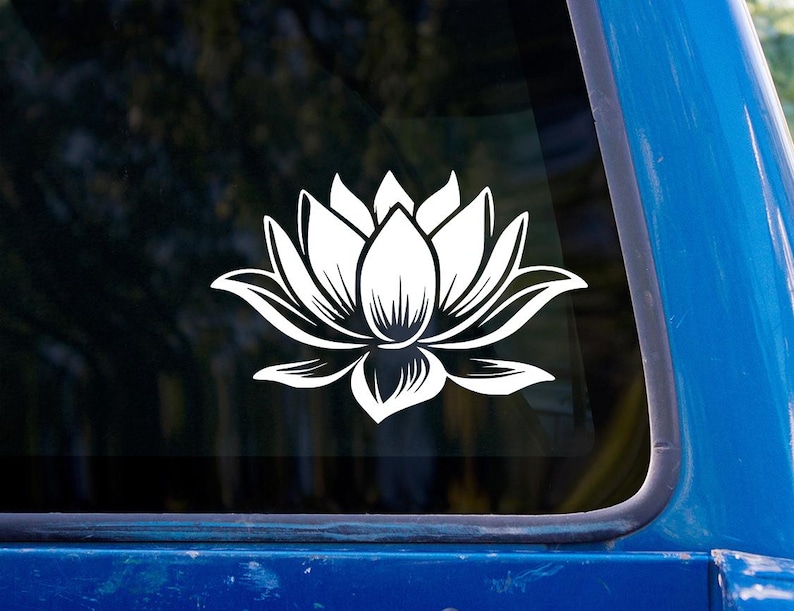 Lotus Vinyl Sticker Decal - Flower Design Car Window Decal - Etsy