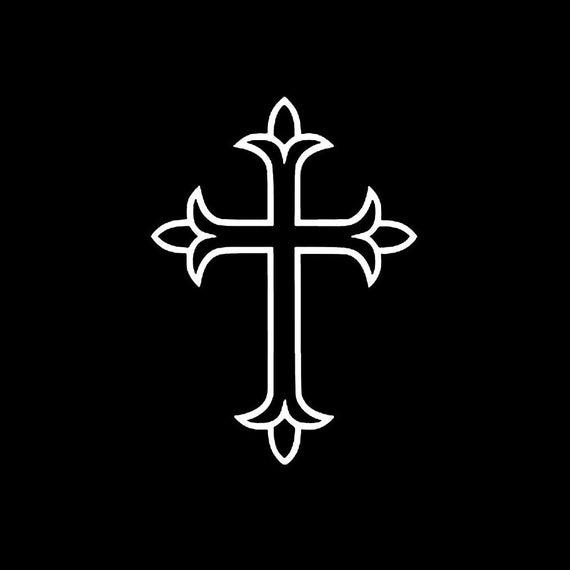 Decorative Cross Religious Decal | Etsy