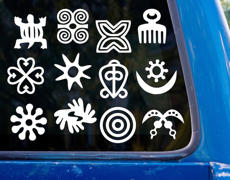 Adinkra Symbols Set of 12 Vinyl Stickers - African Symbol Decals - Etsy