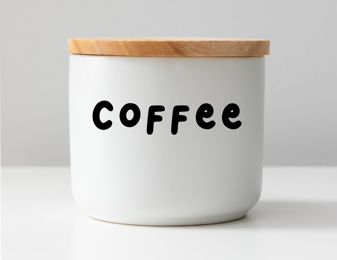 Coffee Jar Label - Coffee Grounds Decal - Kitchen Container Sticker - Etsy