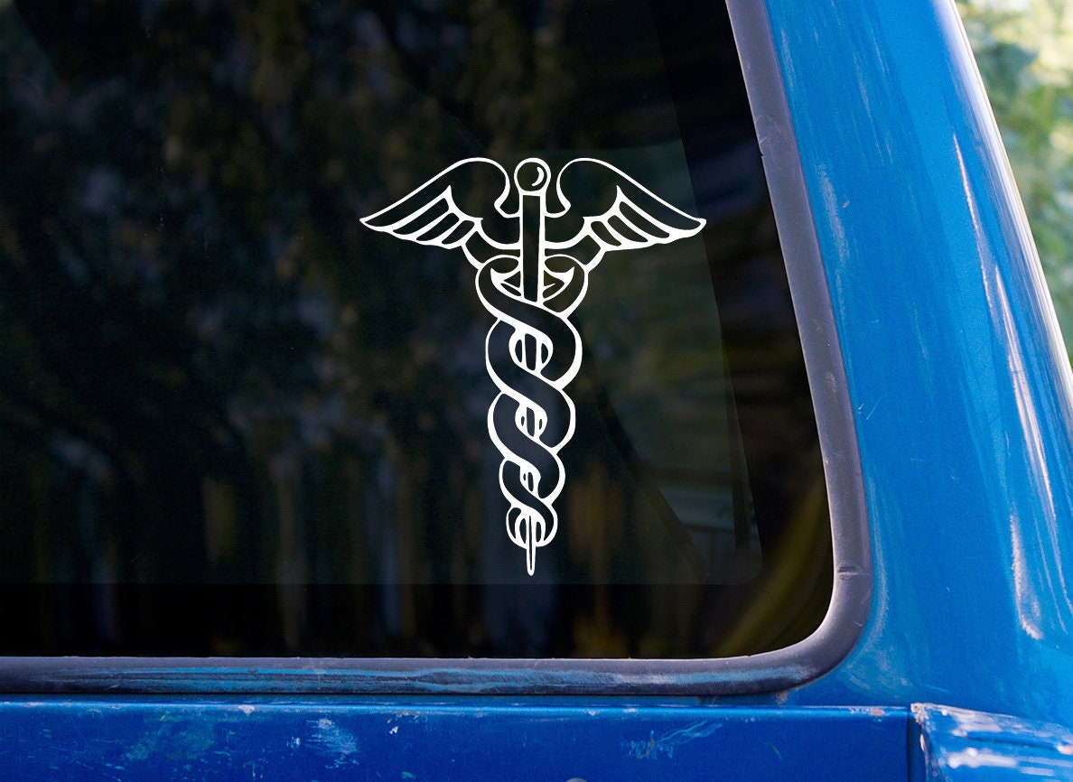 Caduceus Vinyl Sticker Medical Staff Decal Snake Symbol - Etsy