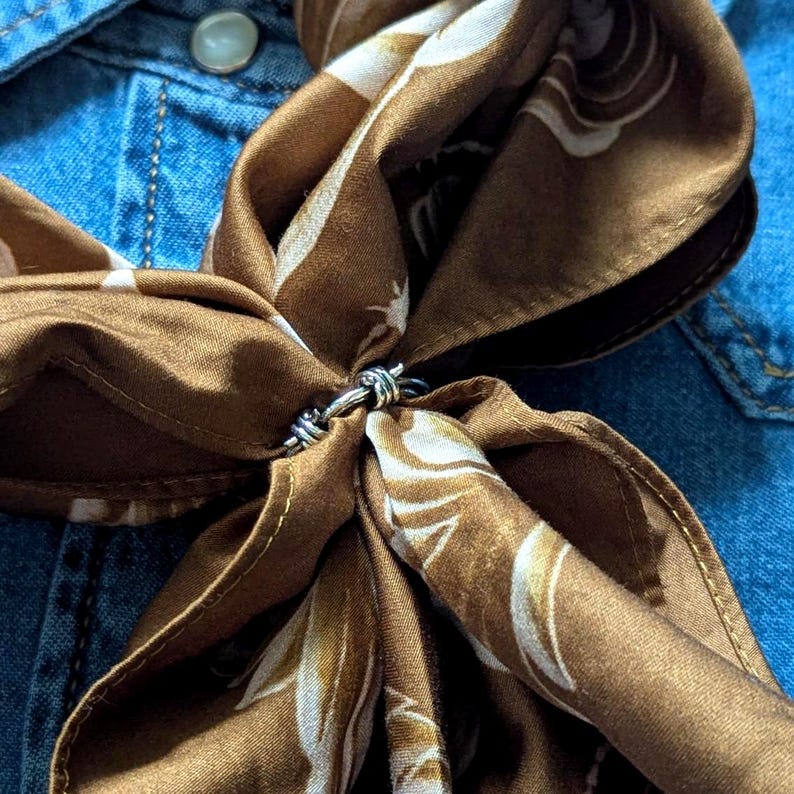 Barbed Wire Bandana Slider - Western Scarf Ring for Cowgirl Wild Rags ...