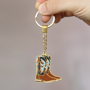 Cowboy Boots Enamel Keychain - Western Country Music Bag Charm - Etsy