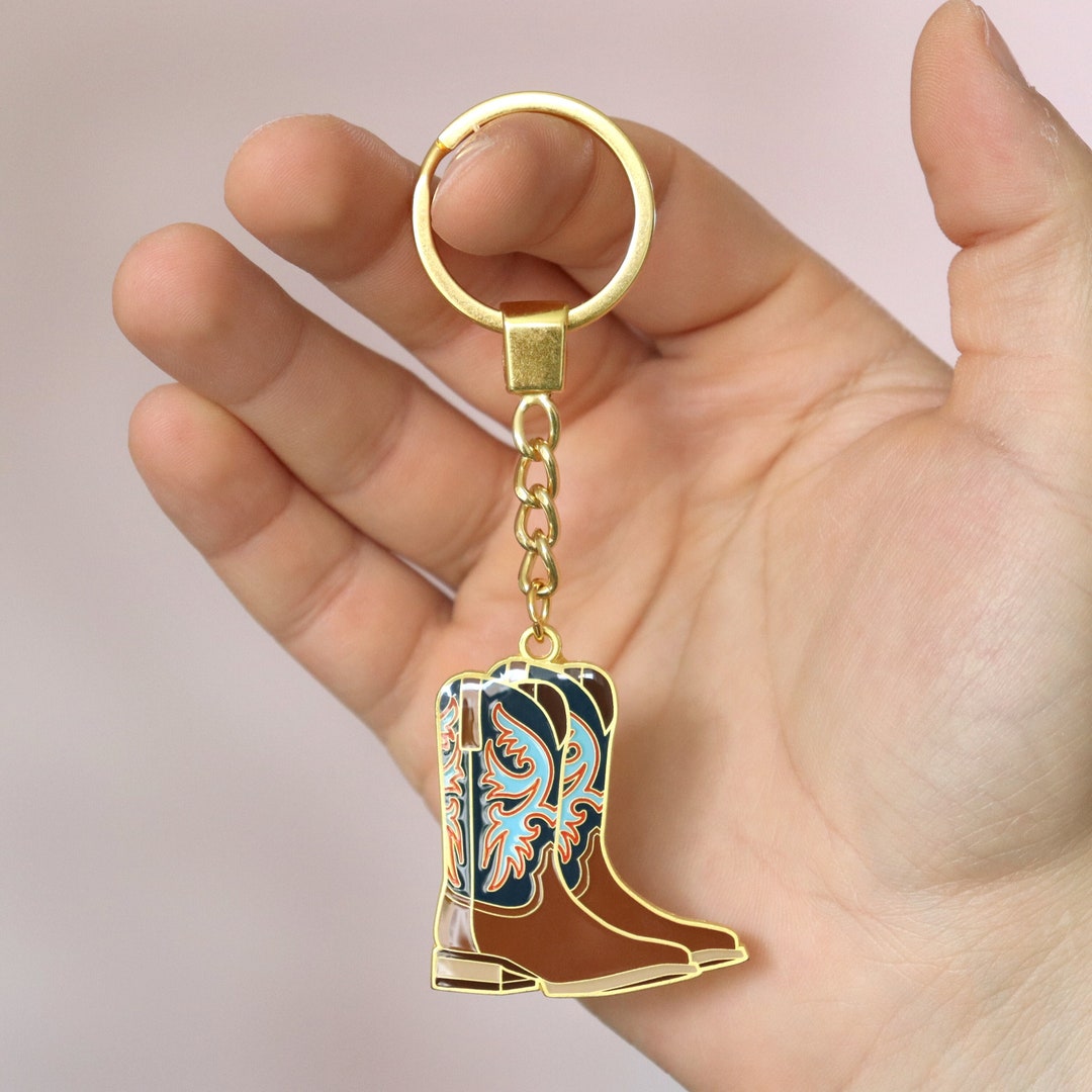 Cowboy Boots Enamel Keychain - Country Music Gift - Western - Cowgirl ...