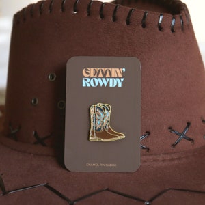 Cowboy Boots Soft Enamel Pin Badge - Country Music Gift - Western ...
