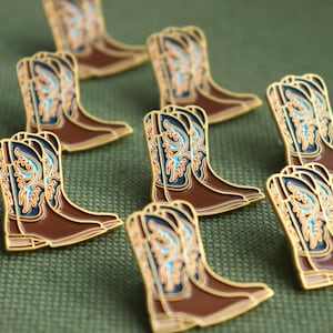 Cowboy Boots Soft Enamel Pin Badge - Country Music Gift - Western ...