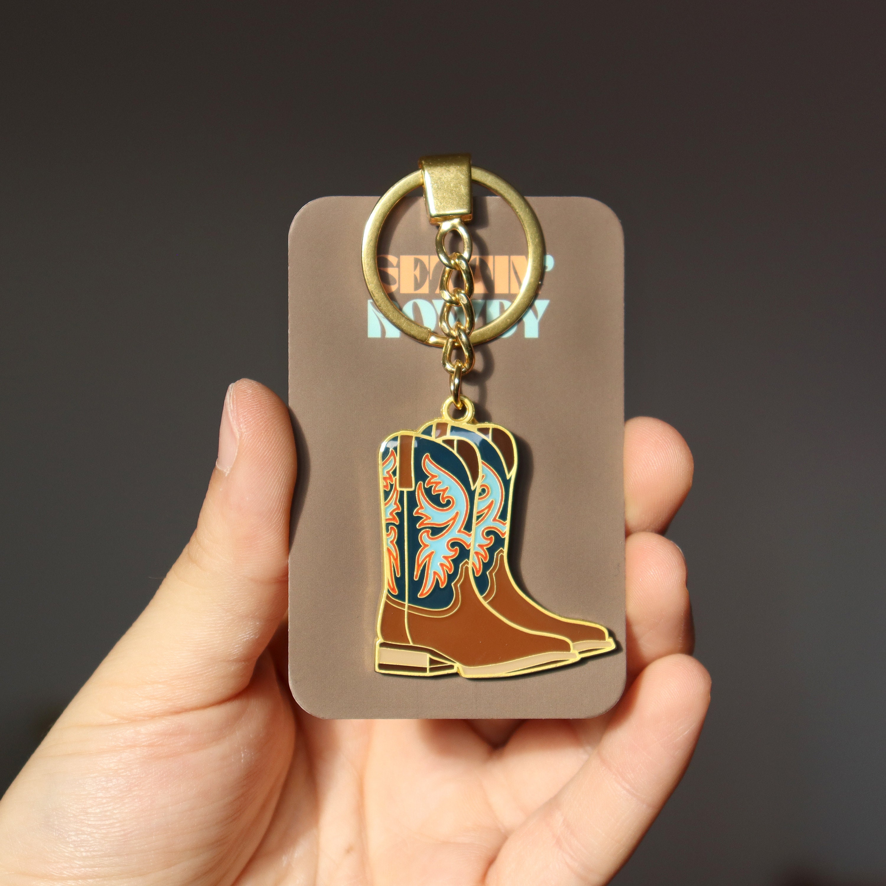 Cowboy Boots Enamel Keychain - Western Country Music Bag Charm - Etsy